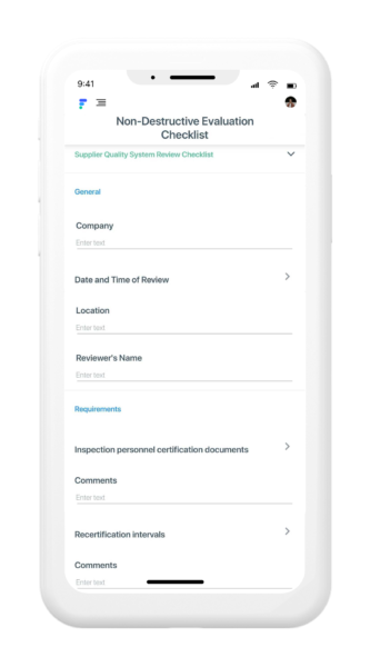 Non-Destructive Testing Checklist - Fielda