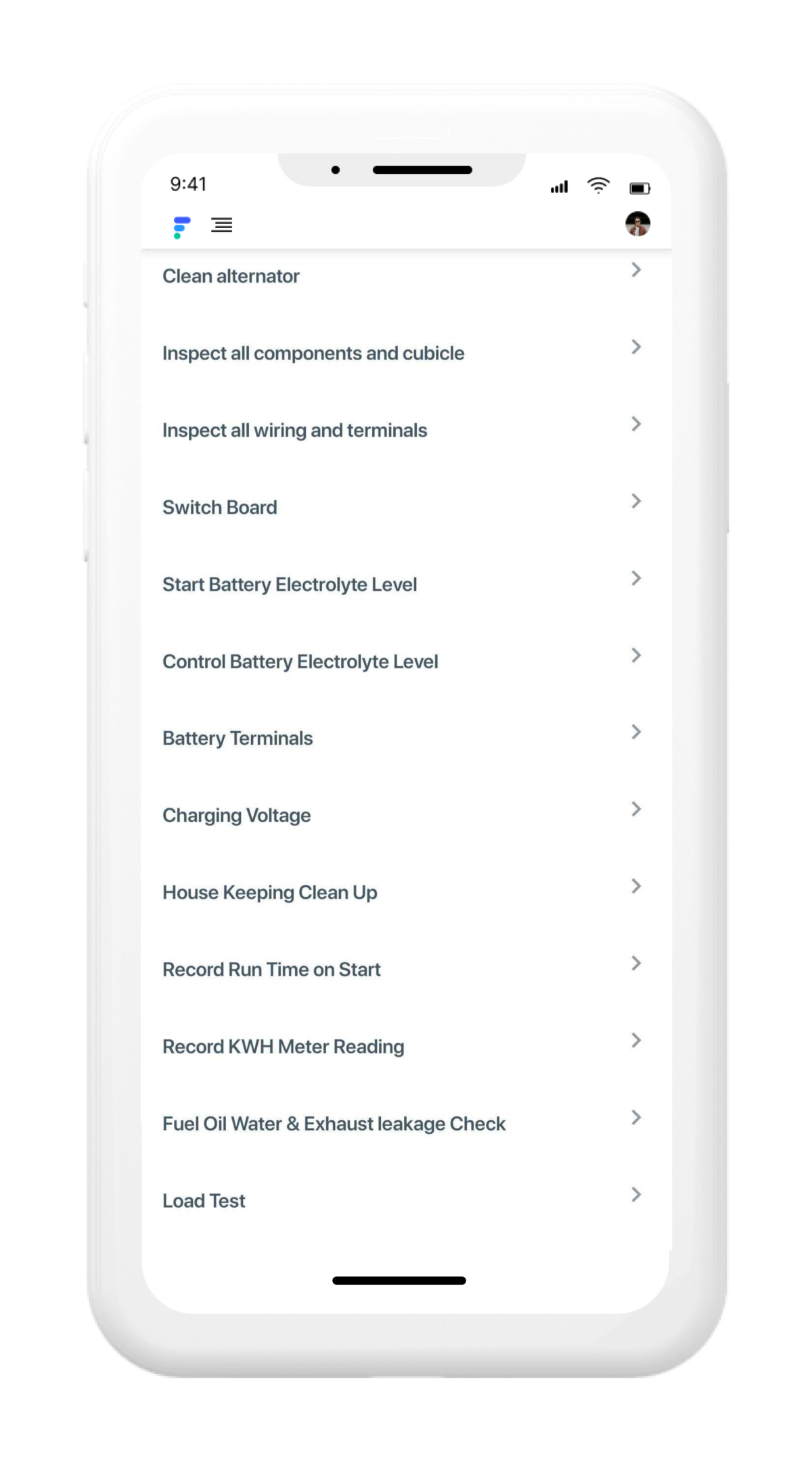 Generator inspection checklist - Fielda